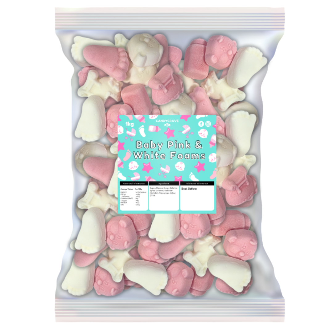 Baby Pink and White 1kg Foam Mix (Pre-made) | Joyofsweets.com ...
