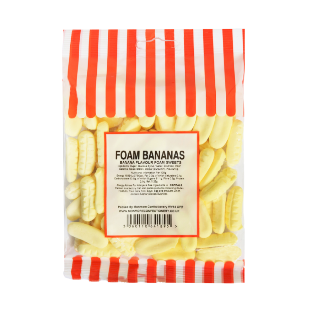 Mini Foam Bananas (100g) | Joyofsweets.com – JoyofSweets.com