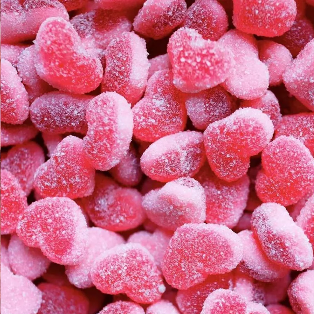 Fizzy Strawberry Hearts (100g) | Joyofsweets.com – JoyofSweets.com