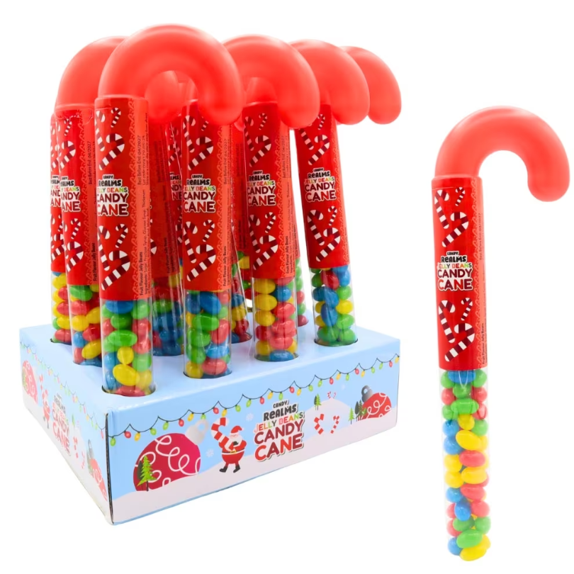 Candy Realms Jelly Beans Candy Cane 80g | Joyofsweets.com – JoyofSweets.com