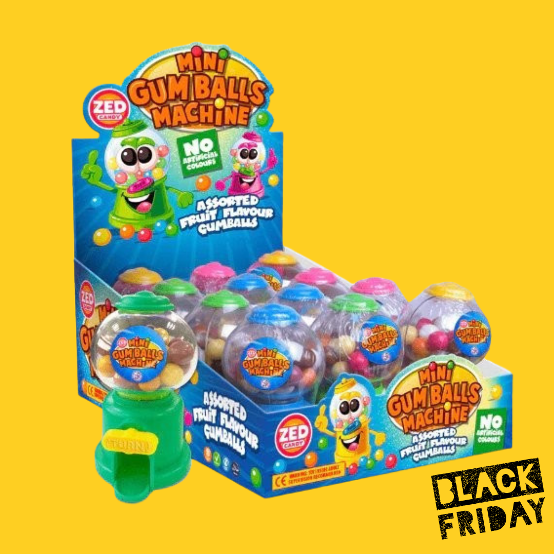 Zed Candy Mini Gum Balls Machine 12 Count | Joyofsweets.com ...