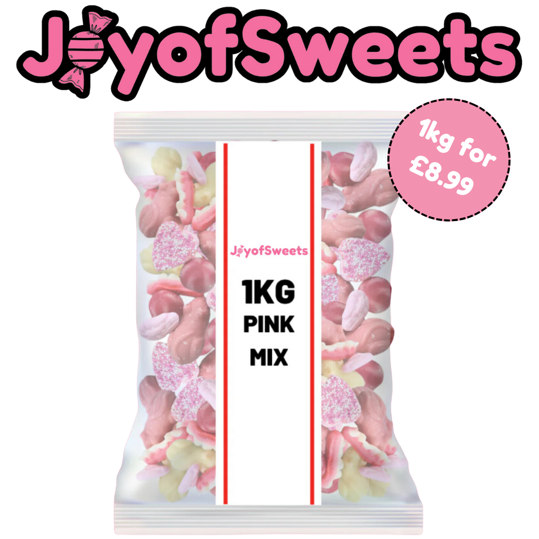 Pink n Mix 1kg (Pre-made) | Joyofsweets.com – JoyofSweets.com