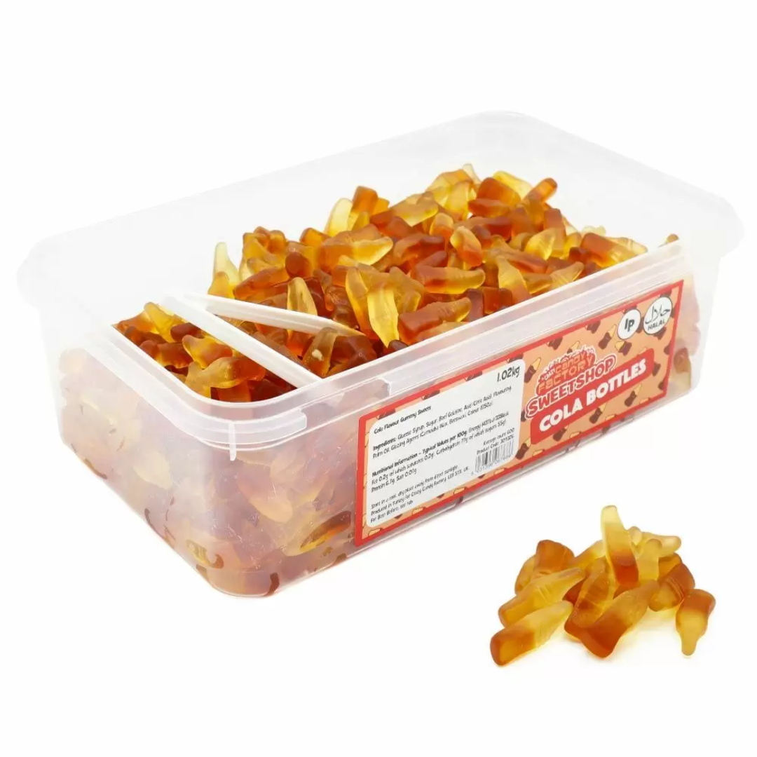 Crazy Candy Factory Sweetshop Cola Bottles Tub (1kg) | Joyofsweets.com ...