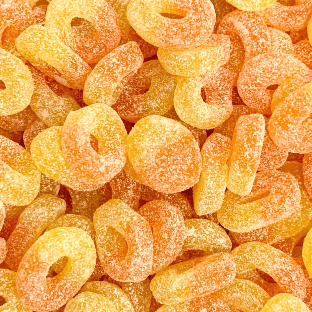 Mini Peach Rings (100g) (Vegan) | Joyofsweets.com – JoyofSweets.com